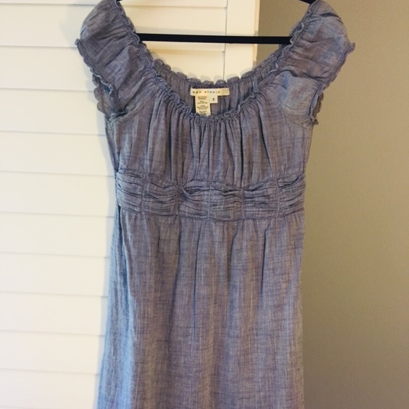 Dresses | Max Studio Blue Peasant Dress | Poshmark